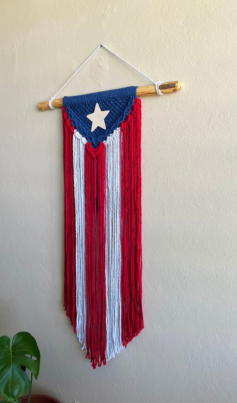 Macrame Puerto Rican Flag - Etsy