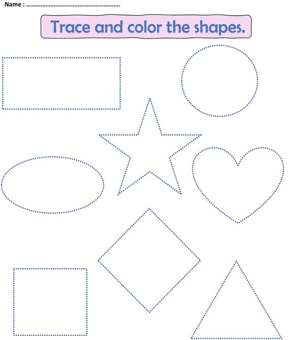 Shapes Tracing Worksheet Preschool