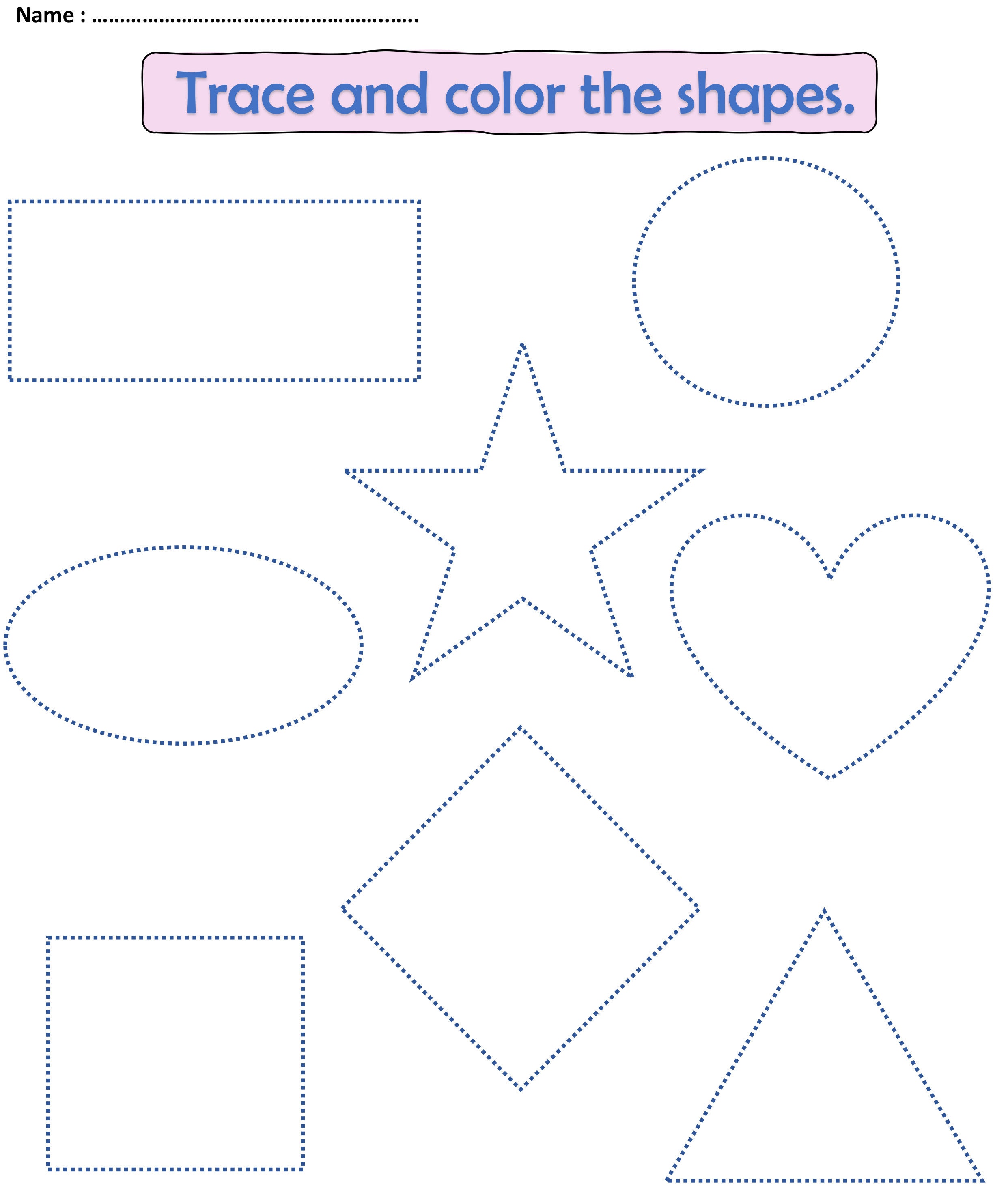 Tracing Shapes Worksheets