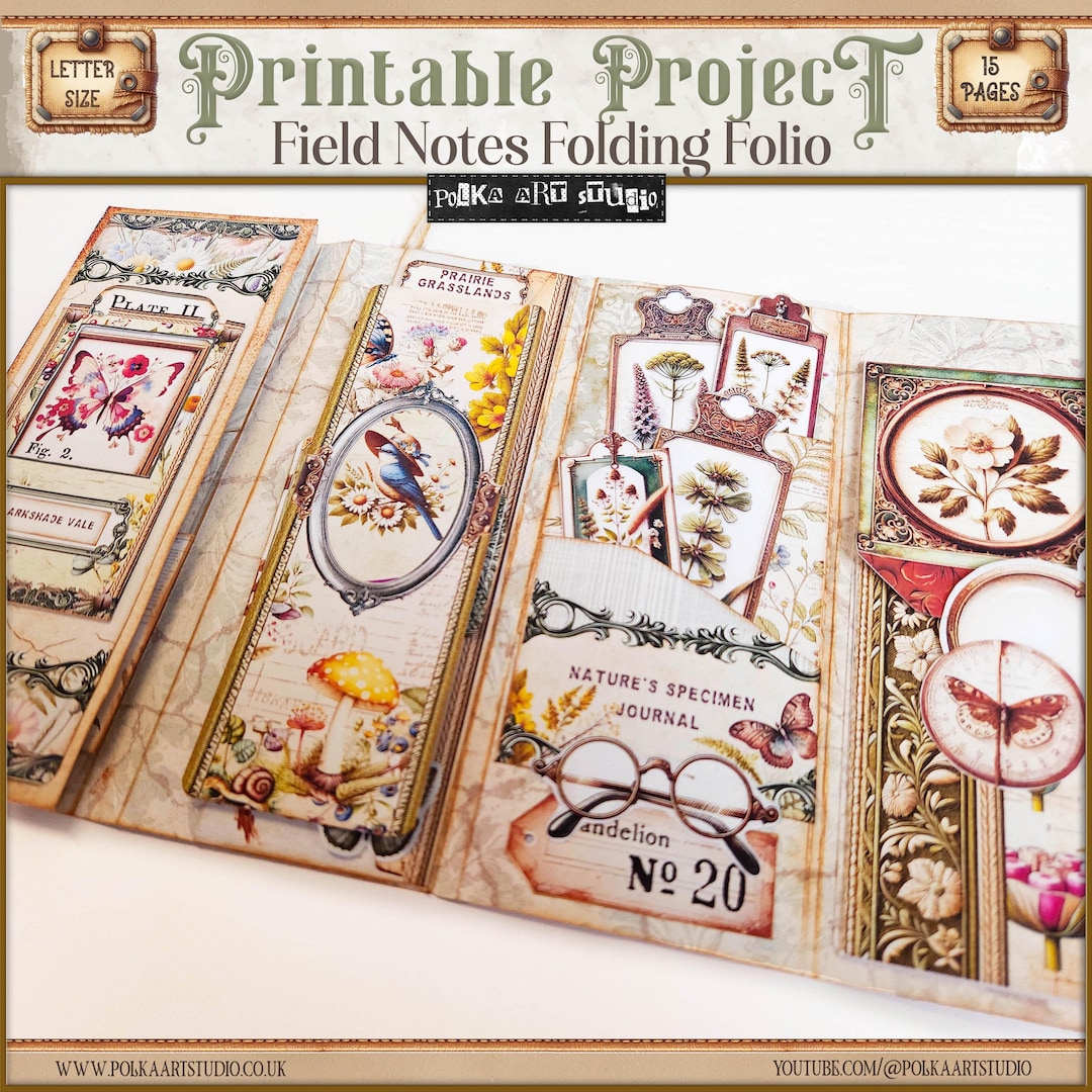 Victorian Nature Junk Journal Folio: Botanical Field Notes (digital ...