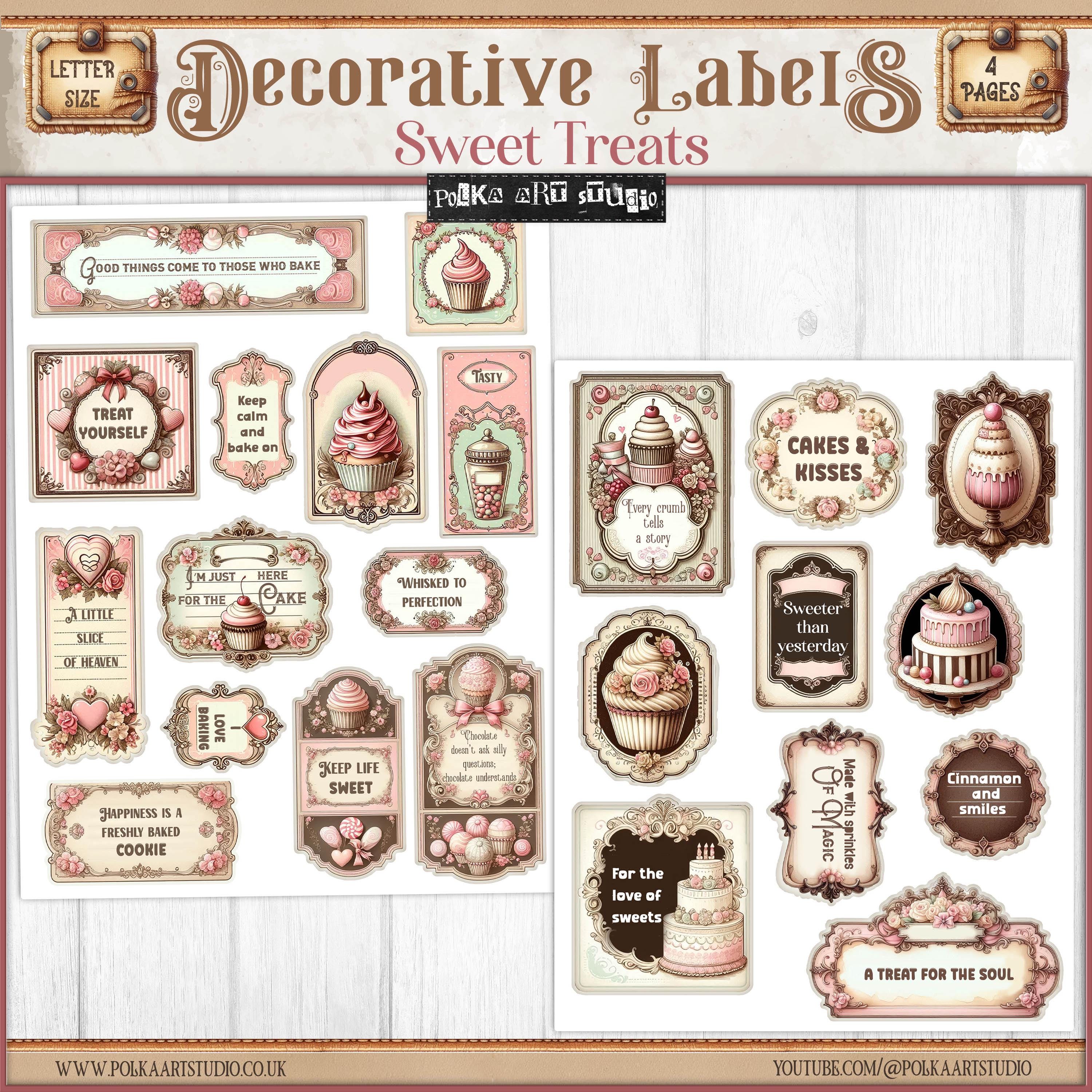 Shabby Chic Sweets Labels: Vintage Ephemera Paper Kit (digital Download ...