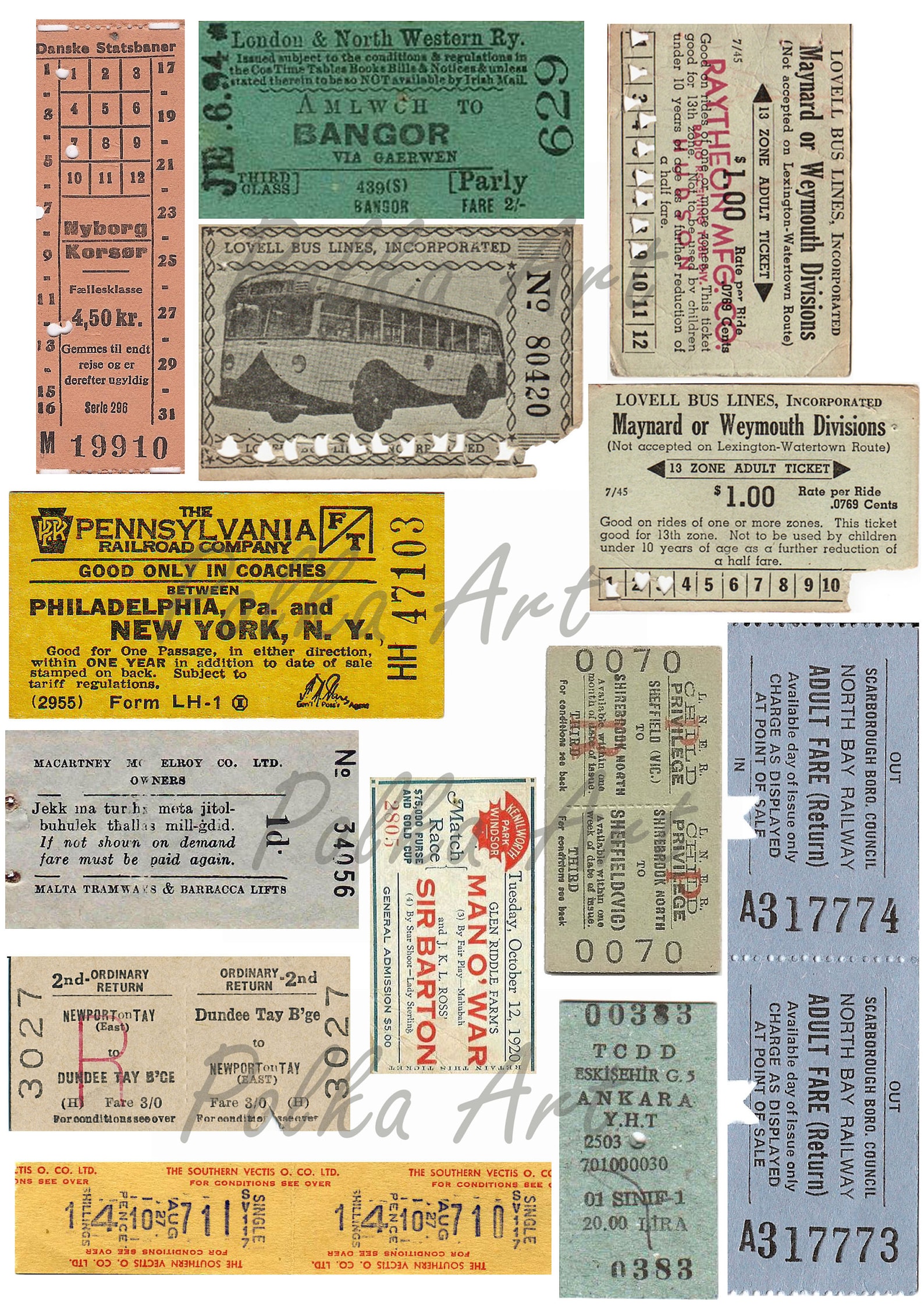 Printable Scrapbooking Vintage Tickets Set 33 Pieces / Instant | Etsy