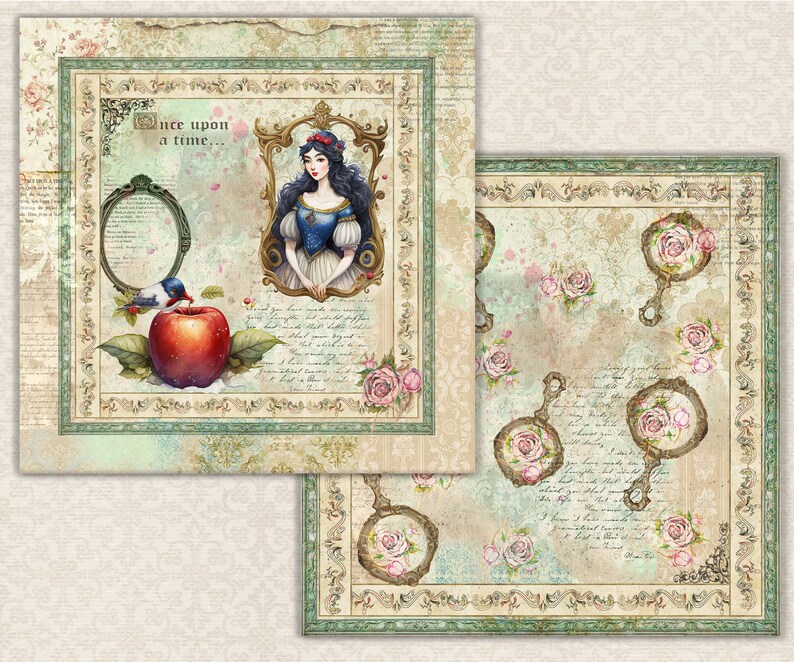 Digital Scrapbook Paper Vol. 2 Vintage Fairy Tale - Etsy