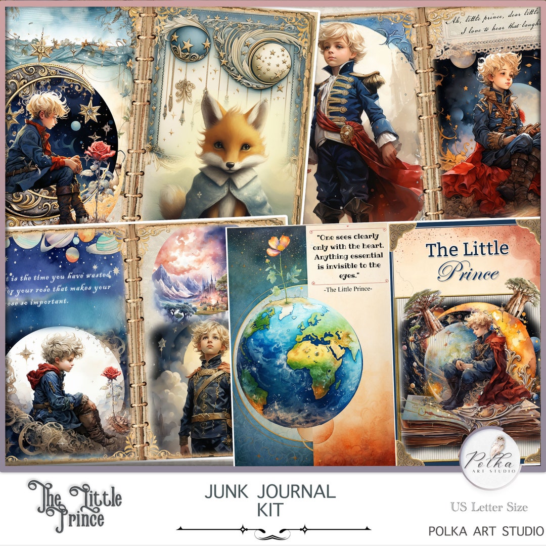 The Little Prince Junk Journal Kit: Vintage Fantasy Papers (digital ...