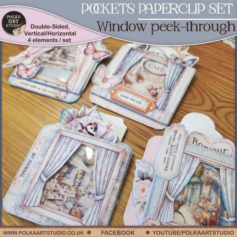 Shabby Chic French Café Paperclip Pockets: Junk Journal Ephemera ...