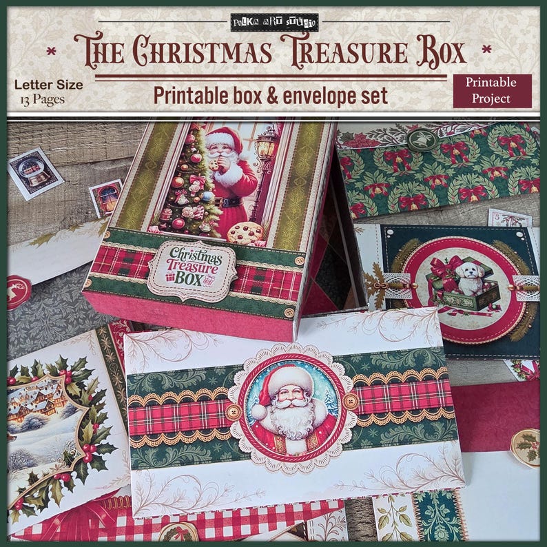Digital Christmas Printable Paper Craft Project, Christmas Box With ...