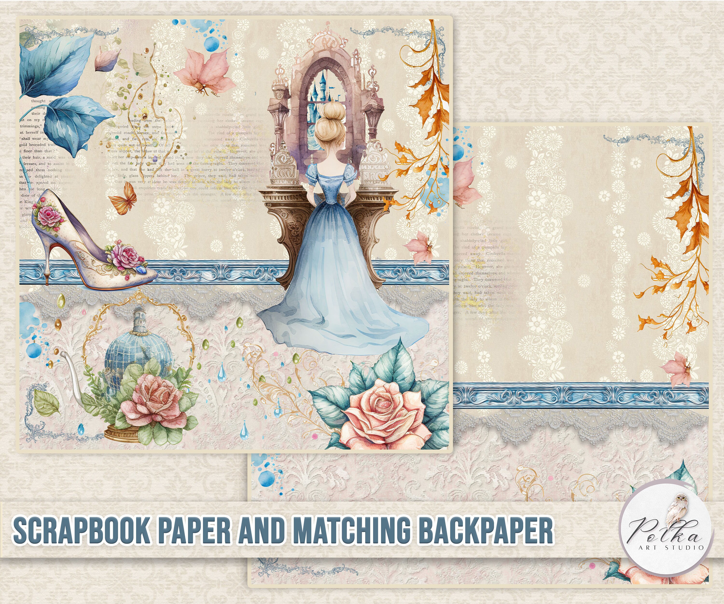 Digital Scrapbook Paper Vintage Fairy Tale Scrapbooking - Etsy UK