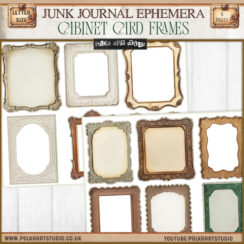 Vintage Cabinet Card Frames: Digital Ephemera for Journaling (printable ...