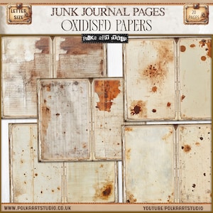 Rusty Vintage Junk Journal Pages: Grungy Rust Effect (digital Download ...