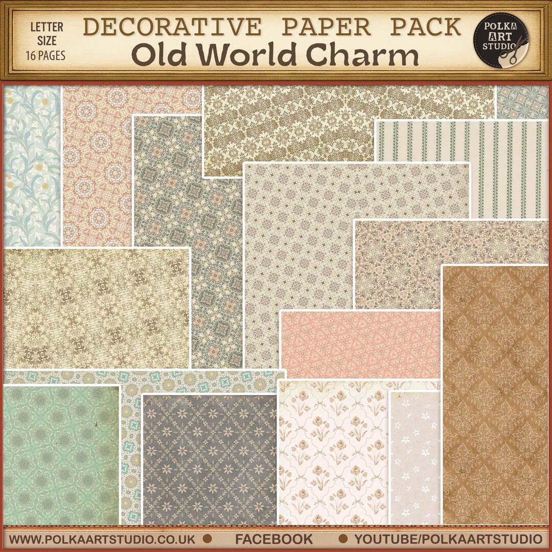 Vintage Victorian Paper Pack: Neutral Antique Patterns (digital ...