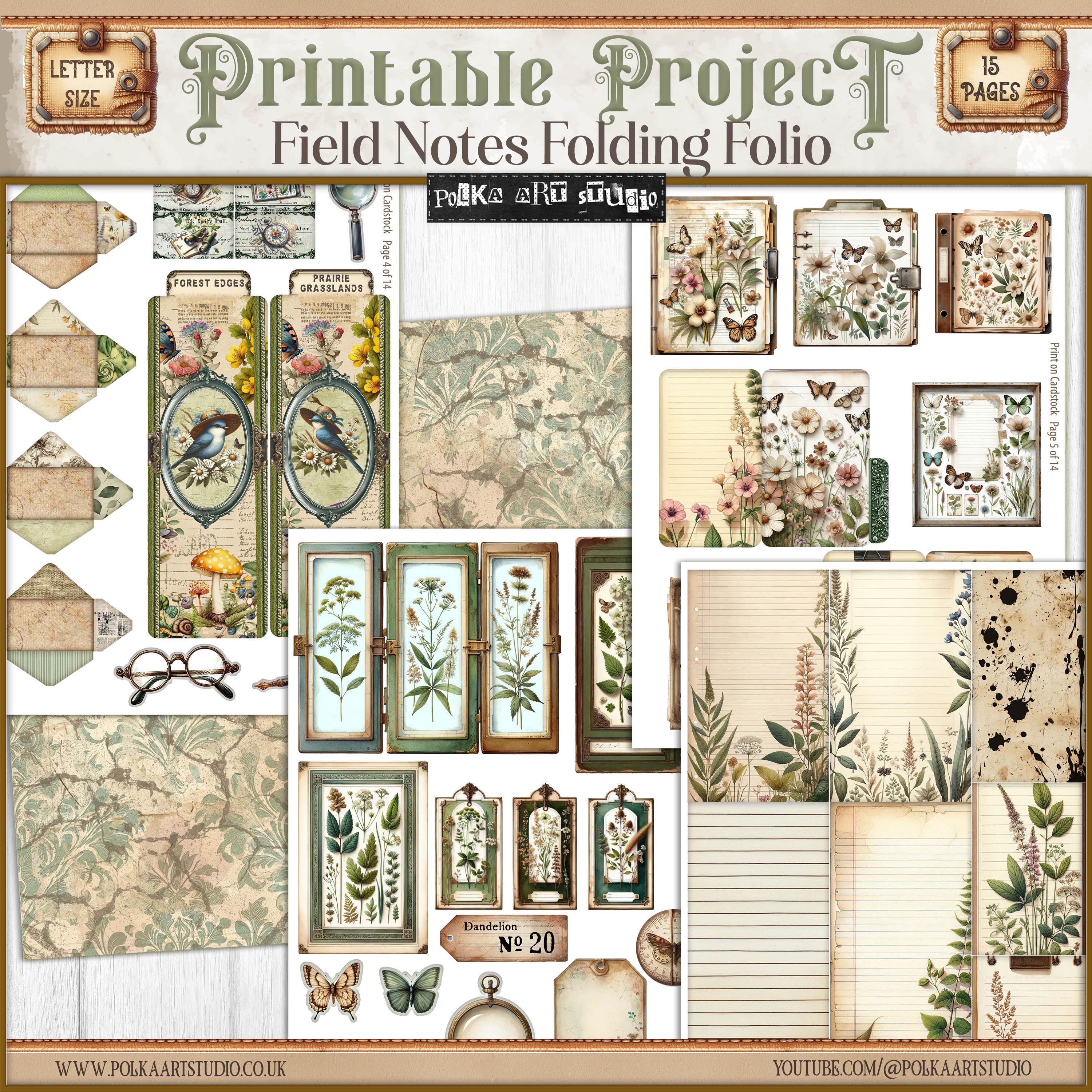 Victorian Nature Junk Journal Folio: Botanical Field Notes (digital ...
