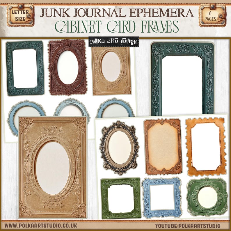Vintage Cabinet Card Frames: Digital Ephemera for Journaling (printable ...