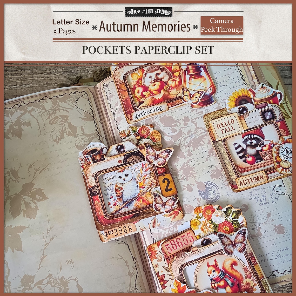 Autumn Digital Junk Journal Ephemera | Hidden Paperclips Journaling ...