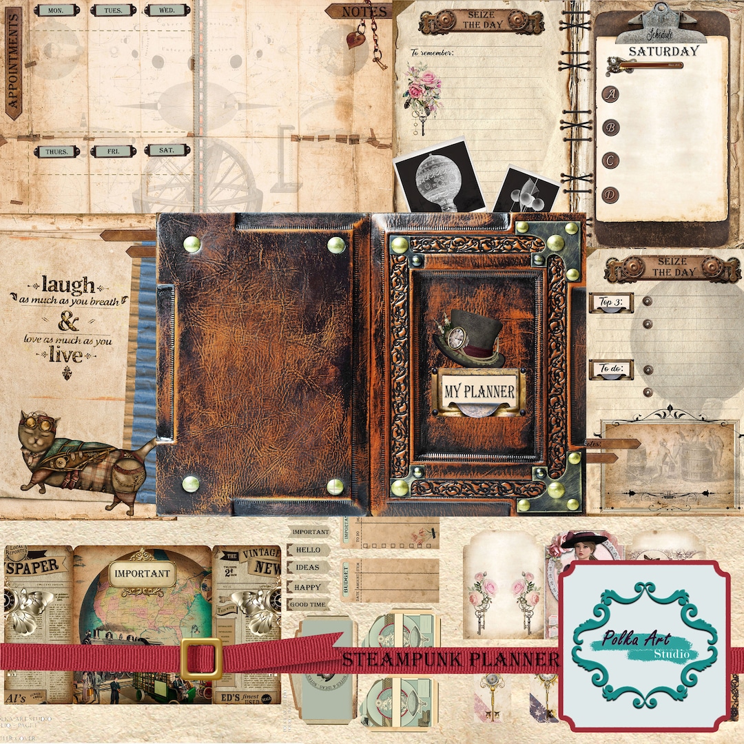 Steampunk Junk Journal Planner: Printable 25-page Kit (digital Download ...