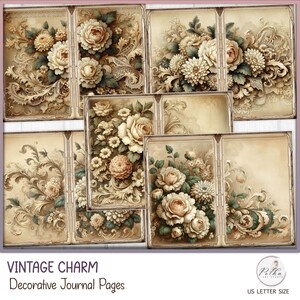 Vintage Shabby Chic Journal Pages: Floral Decorative Paper (digital ...