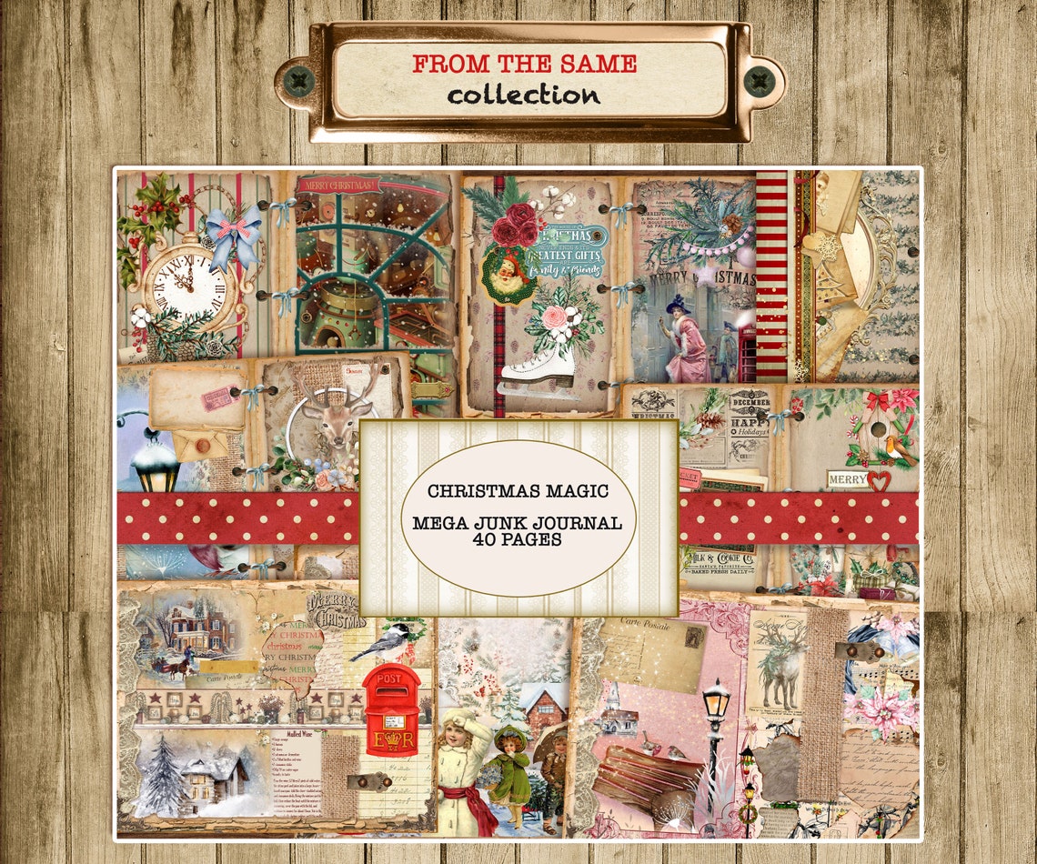 Junk Journal Christmas Scrapbook Paper 10 Digital Printable - Etsy UK