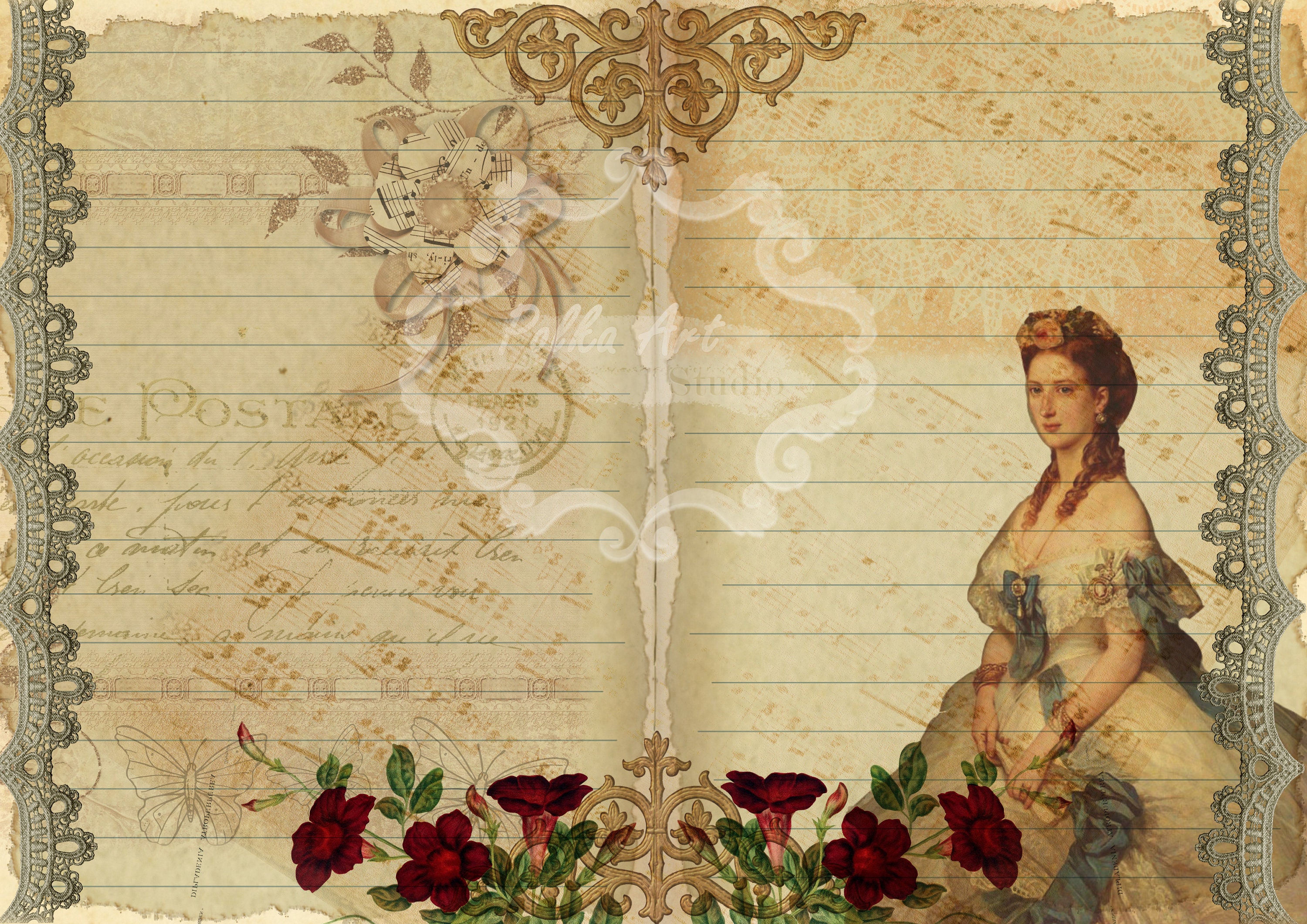 Printable Vintage Journaling Pages Kit Scrapbooking Paper - Etsy