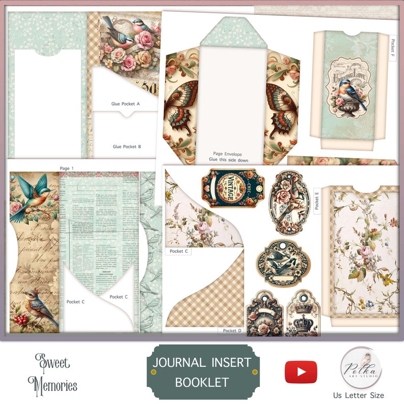 Junk Journal Insert Booklet: Printable Paper Craft Project (digital ...