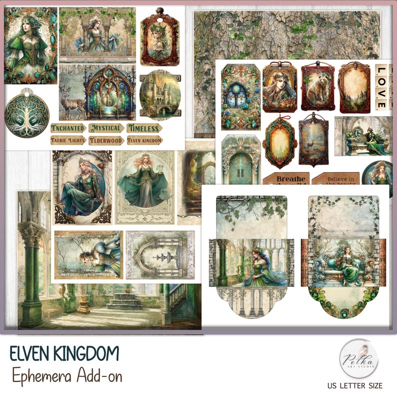 Elven Kingdom Junk Journal Ephemera Kit: Fantasy Printable (digital ...
