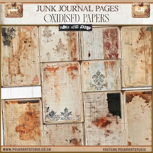 Rusty Vintage Junk Journal Pages: Grungy Rust Effect (digital Download ...