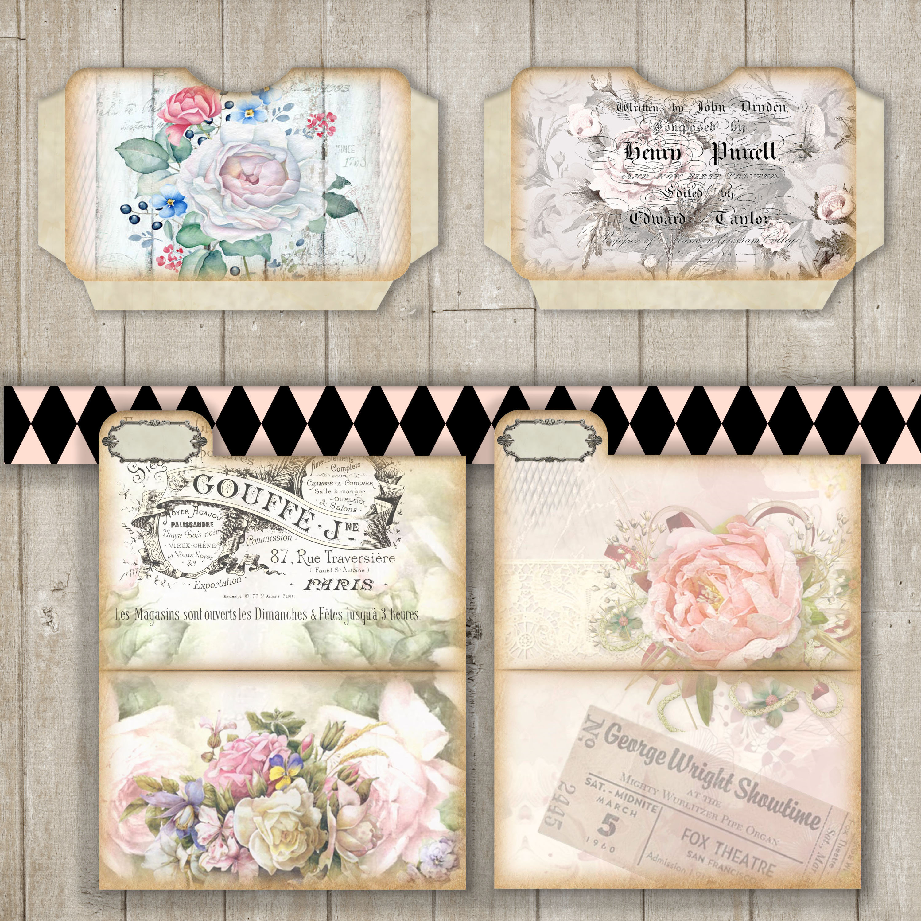 Junk Journal love Poems / Shabby Printable Papers - Etsy