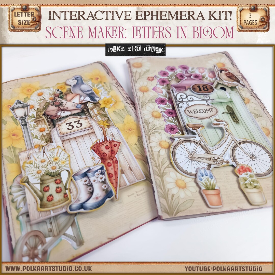 Digital Spring Journal Ephemera – Scene Decoration, Floral Fussy Cuts ...