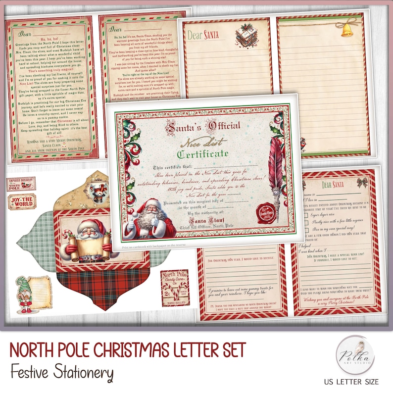 Santa's Christmas Stationery Kit: Letters, Envelopes, Nice List ...