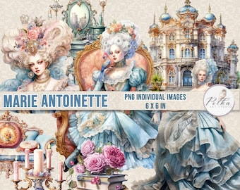 Digital Clipart Illustration Set Rococo Marie Antoinette - Etsy