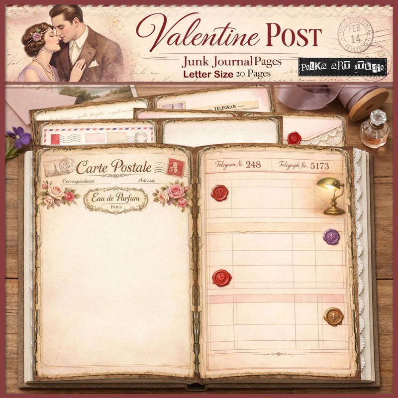 Printables Romantic Papers - Etsy UK