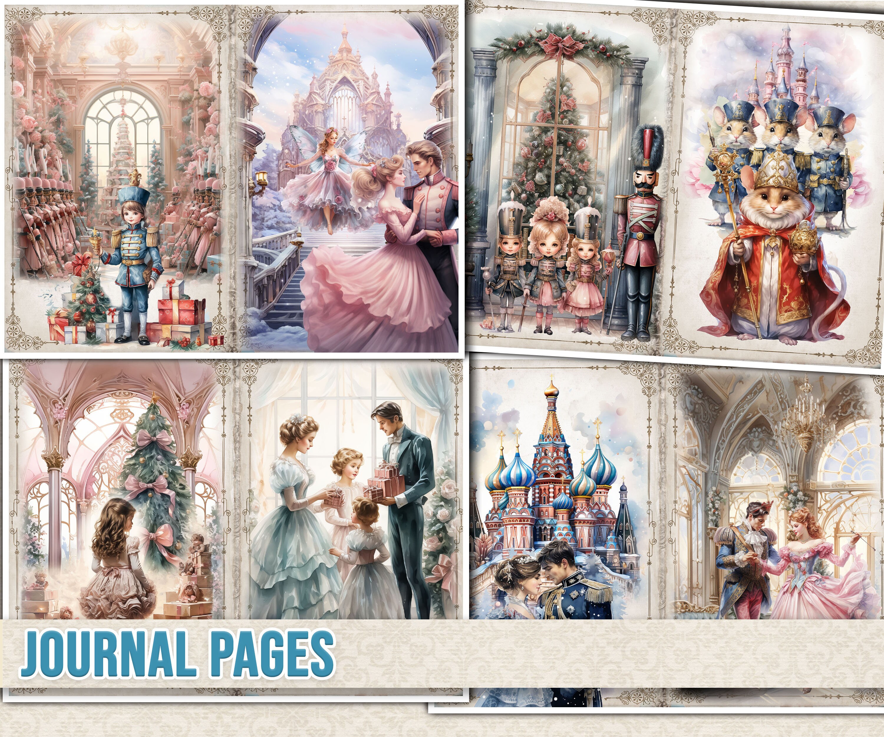 Nutcracker Christmas Junk Journal Kit: Vintage Ephemera, Collage Papers ...