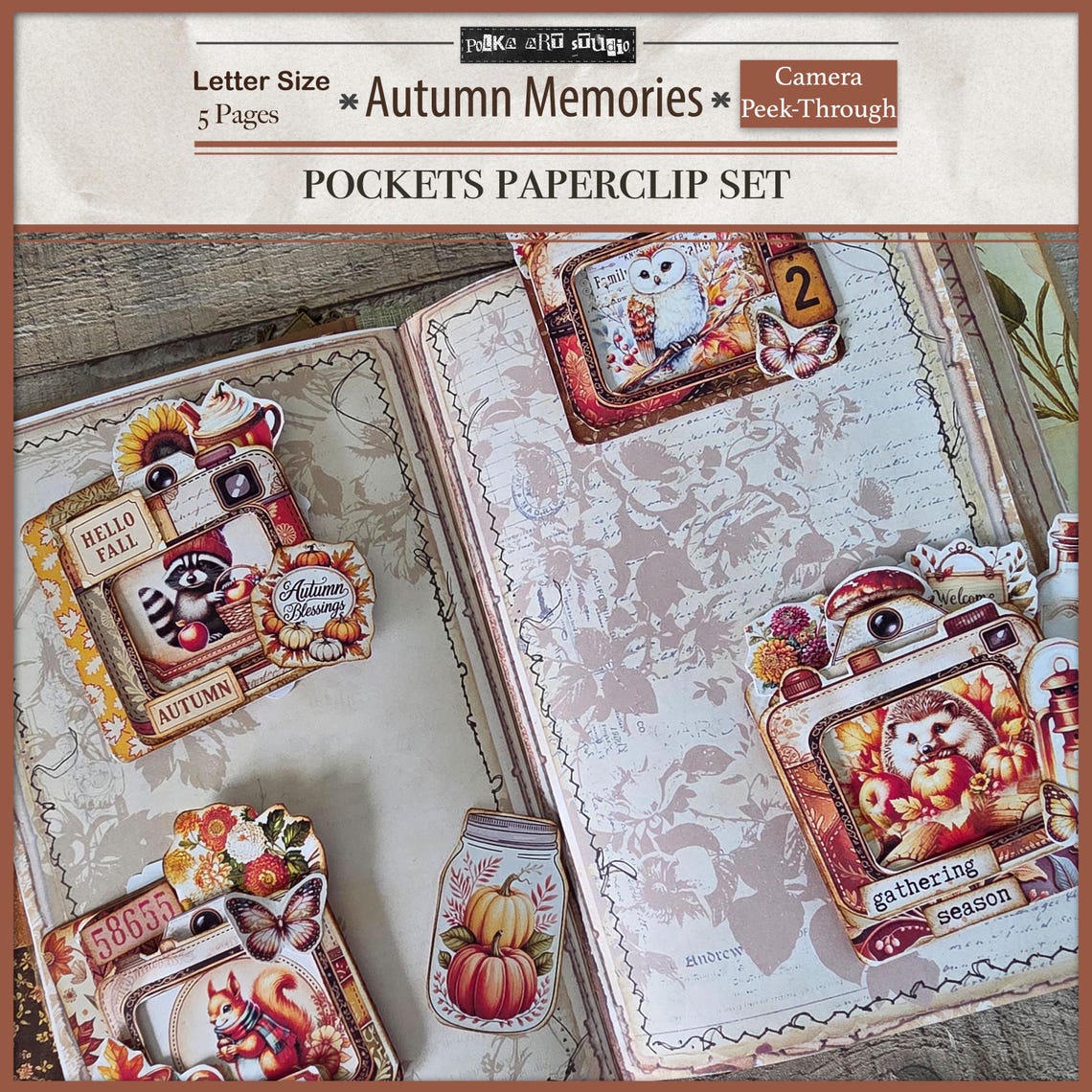 Autumn Digital Junk Journal Ephemera | Hidden Paperclips Journaling ...