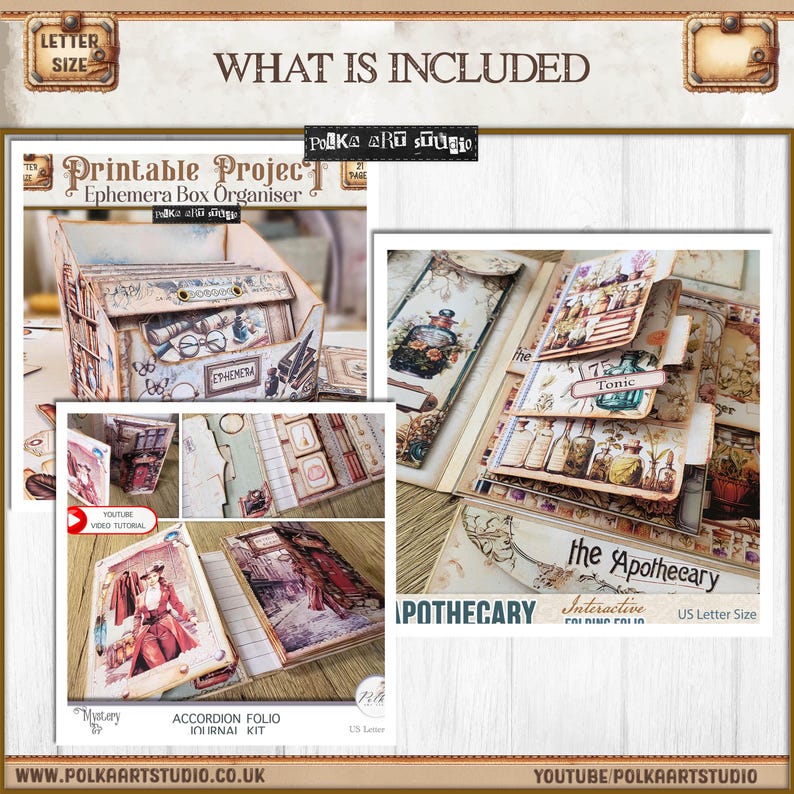 Junk Journal DIY Kit: 6 Printable Folios & Ephemera (video Tutorials ...