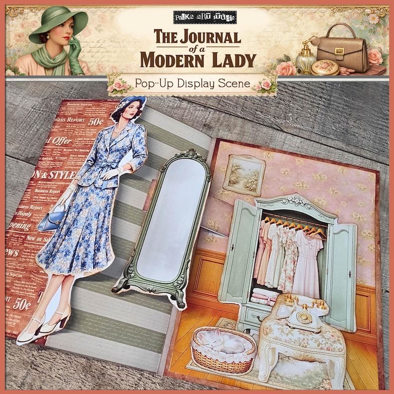 Modern Lady Display Pop UP Fold Out Display Scene – Vintage Junk ...