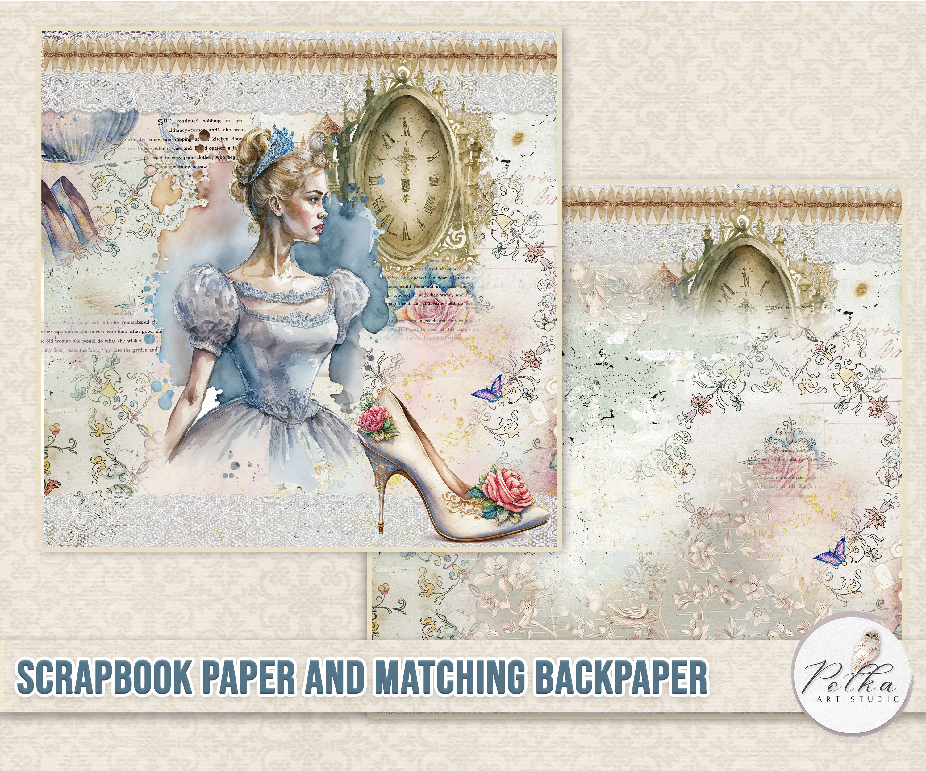 Digital Scrapbook Paper Vintage Fairy Tale Scrapbooking - Etsy UK
