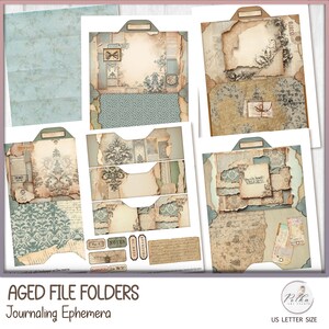 Aged Paper File Folders: Junk Journal Ephemera (digital Download) - Etsy