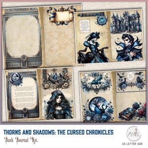 Junk Journal Kit Dark Fairytale Cursed Goth - Vintage Collage Papers ...