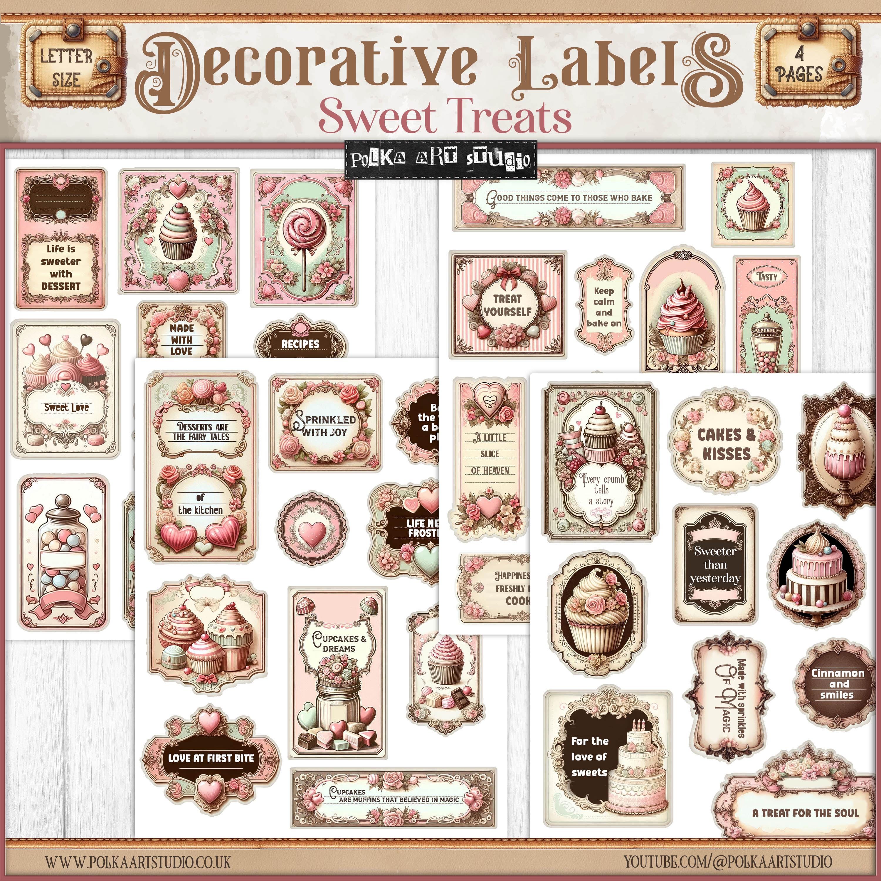 Shabby Chic Sweets Labels: Vintage Ephemera Paper Kit (digital Download ...