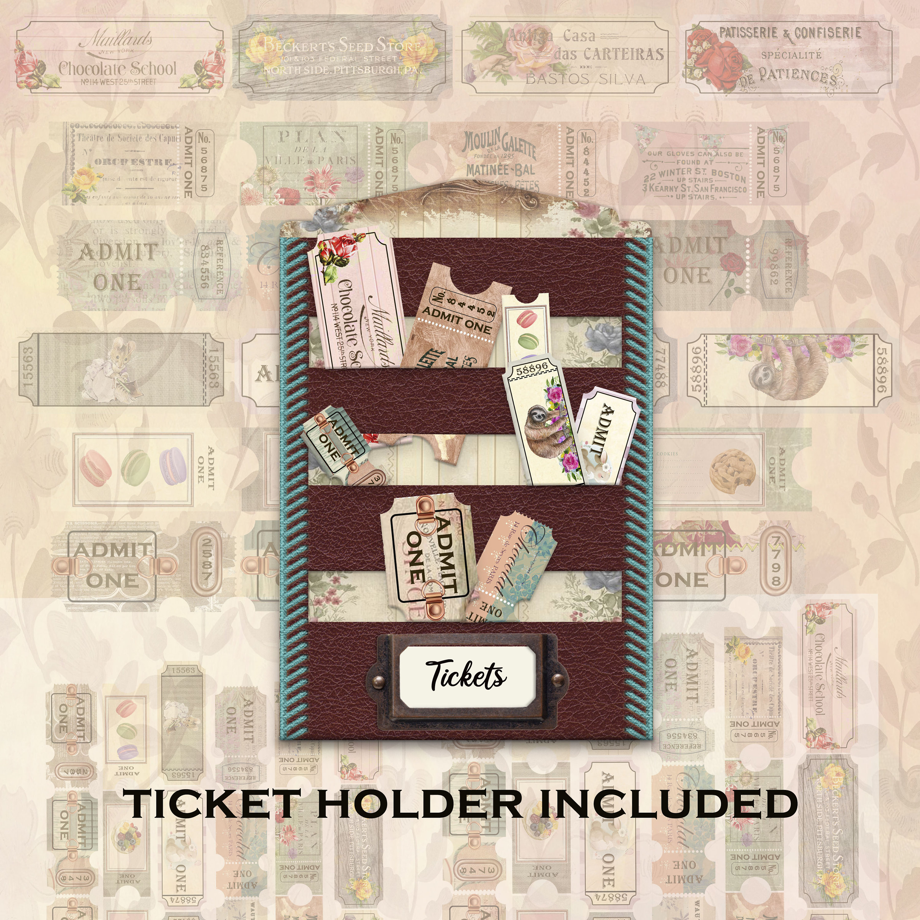 Junk Journal Tickets and Holder / 24 Maxi/midi/mini Tickets / - Etsy UK