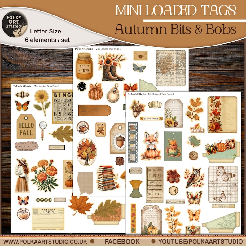 Autumn Junk Journal Tags Kit: Cozy Fall Ephemera (digital Download) - Etsy