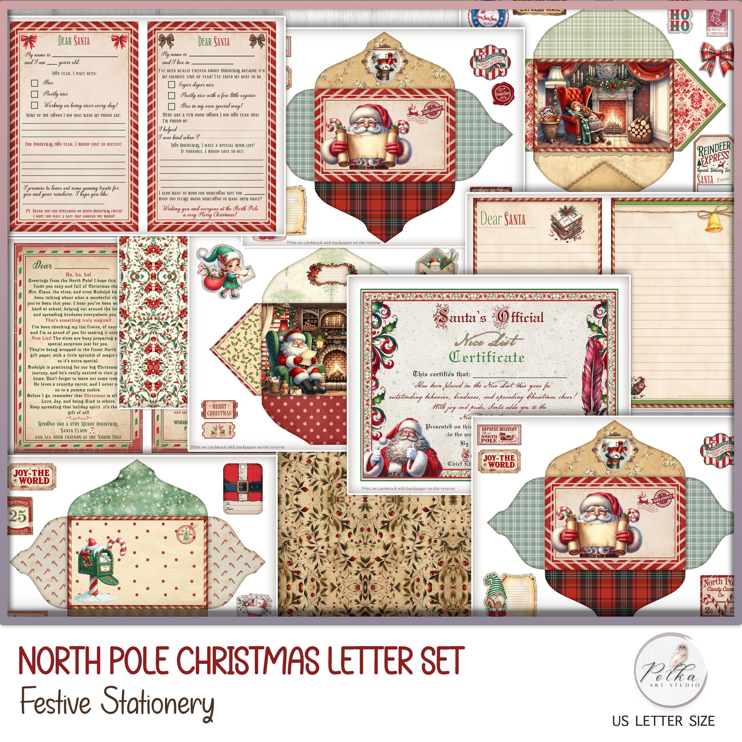 Santa's Christmas Stationery Kit: Letters, Envelopes, Nice List ...