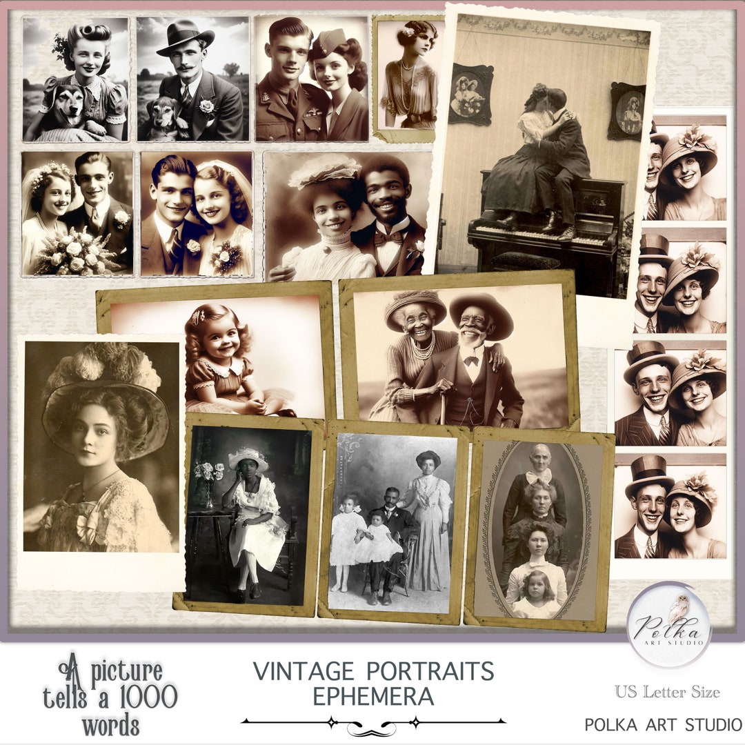 Digital Junk Journal Kit Vintage Ephemera and Portraits for Junk ...
