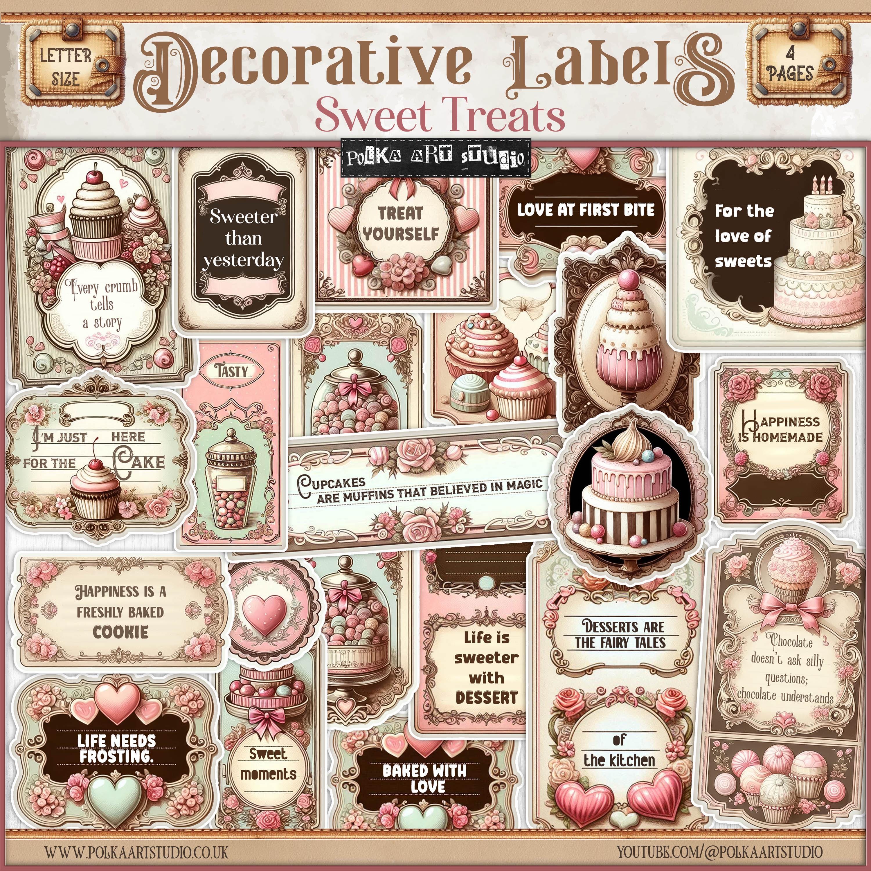 Shabby Chic Sweets Labels: Vintage Ephemera Paper Kit (digital Download ...