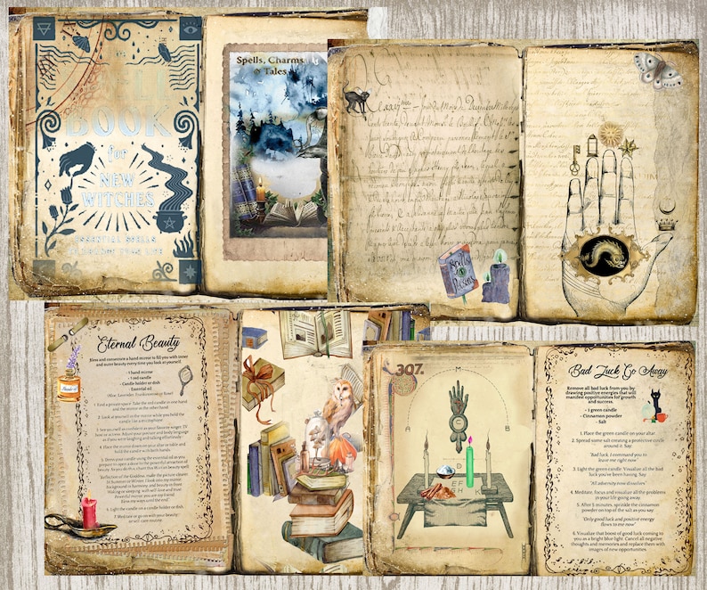 Junk Journal Digital Kit Printable Magic Spells Digital | Etsy UK