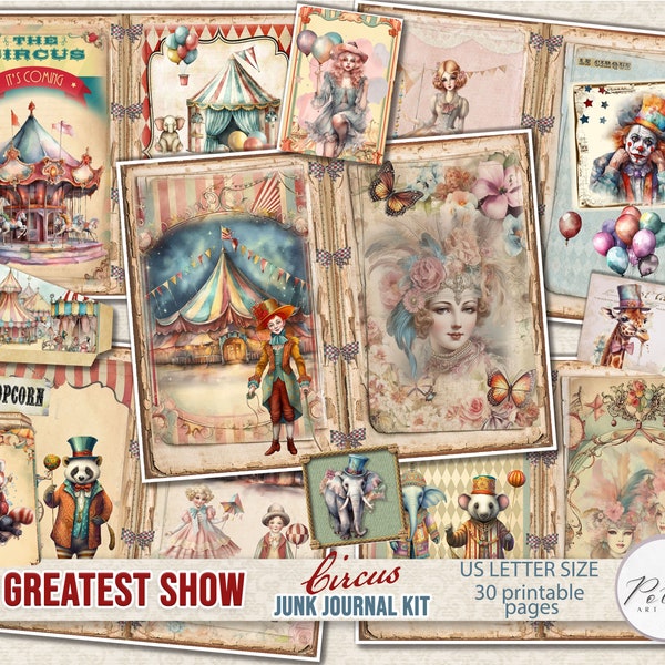 Circus Digital Paper - Etsy