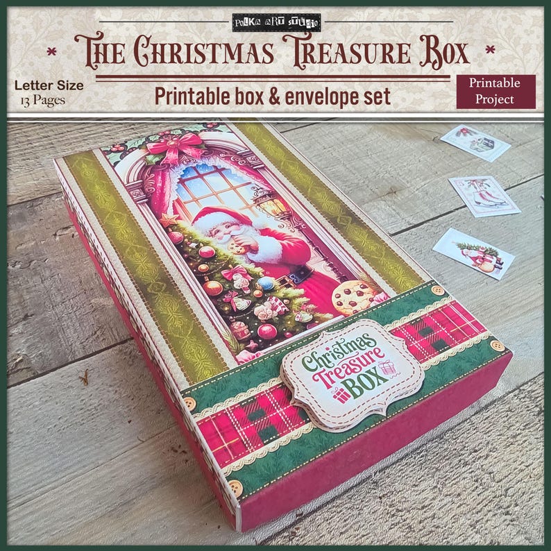 Digital Christmas Printable Paper Craft Project, Christmas Box With ...