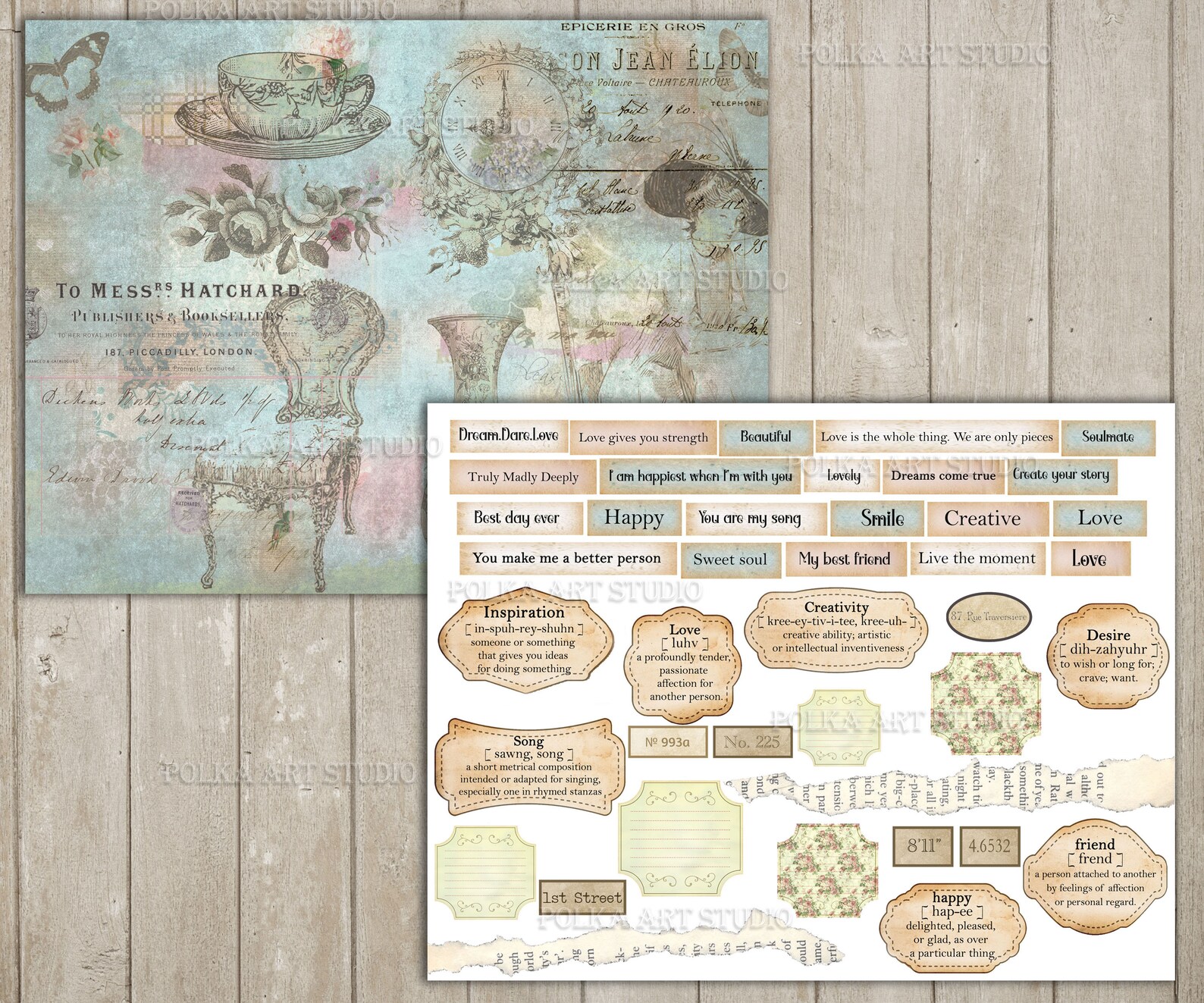 Scrapbooking Paper Kit timeless Vintage Decorative Vintage Pages ...