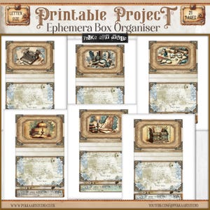 Vintage Ephemera Organizer Box: Printable Junk Journal Kit (digital ...