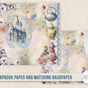 Digital Scrapbook Paper, Vintage Fairy Tale Scrapbooking Paper ...