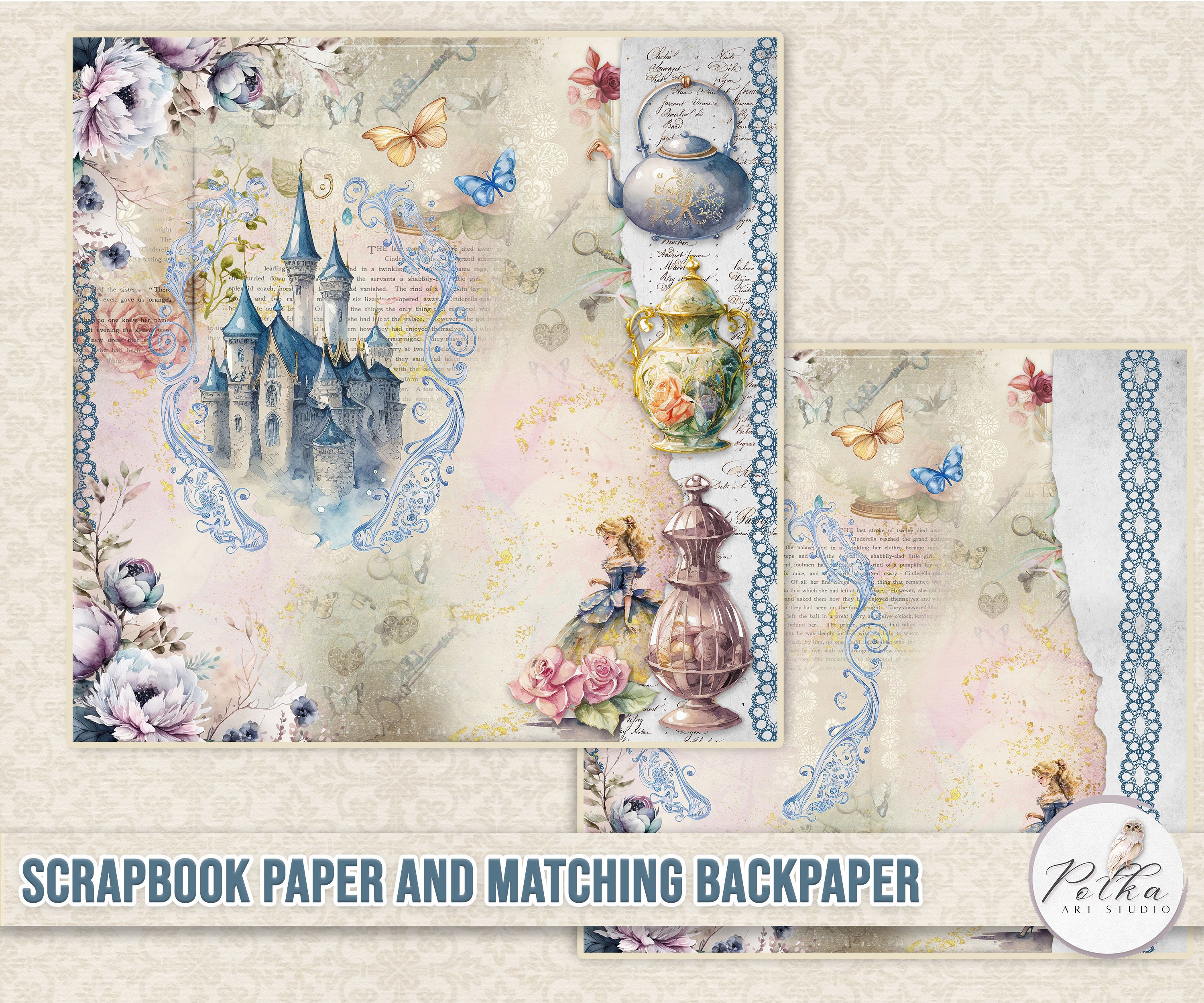 Digital Scrapbook Paper Vintage Fairy Tale Scrapbooking - Etsy UK