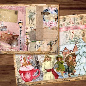 Printable Junk Journal Kit, Christmas Magic, Large Journaling Kit With ...
